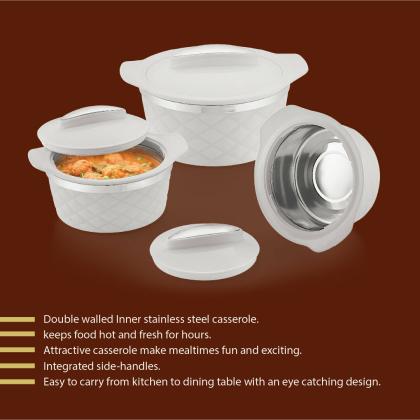 Modware Kohenoor Insulated Inner Stainless Steel Casserole set of 3 Pcs ...