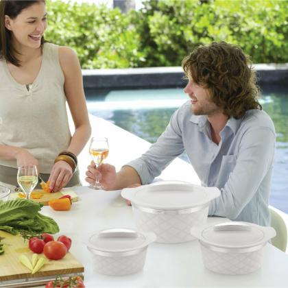 Modware Kohenoor Insulated Inner Stainless Steel Casserole set of 3 Pcs ...