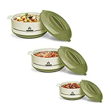 MILTON Plastic Classic Casserole - Set of 3, Green - JioMart