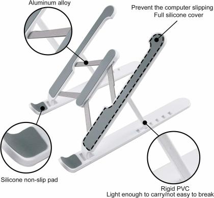 DigiEdge Plastic Laptop Stand for Desk, Portable Laptop Holder ...