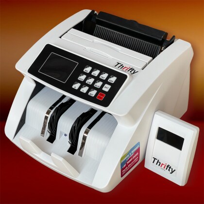 Thrifty Tech Cash Counting Machine with Fake Note Detection and ...