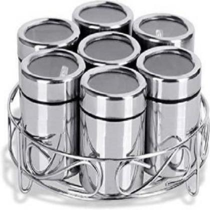 LIMETRO STEEL 7in1 Stainless Steel See Through Lid Masala Stand Dry ...