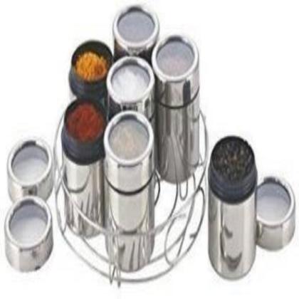LIMETRO STEEL 7in1 Stainless Steel See Through Lid Masala Stand Dry ...
