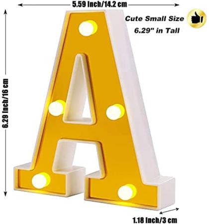 Satyam Kraft Gold Marquee Alphabet Shaped Led Light For Home Decoration ...