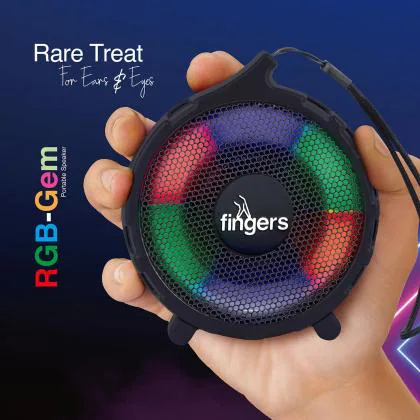 FINGERS RGB-Gem Portable Speaker RGB Lights with Immersive Sound - JioMart