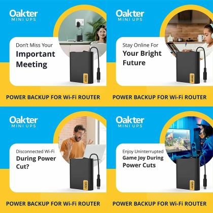Oakter Mini UPS for 9V WiFi Router Broadband Modem | Backup Upto 4 ...