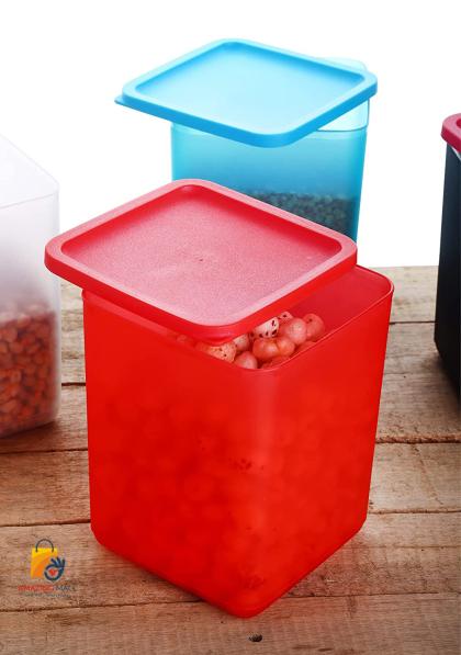 10 pc Plastic Square Big Storage Boxes Grocery Containers Matt Finish 2 ...