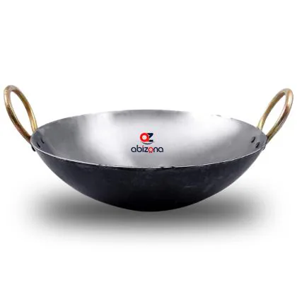 Abizona Iron Kadai For Cooking Deep Frying Kadhai Heavy Bottom Tadka ...