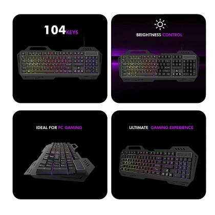 Wings Grind Usb-A 100 Gaming Keyboard With Metallic Casing 19 Anti ...