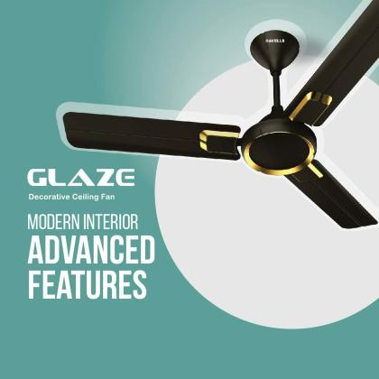 Havells 1200mm Glaze Ceiling Fan (Smoked Brown Copper) - JioMart