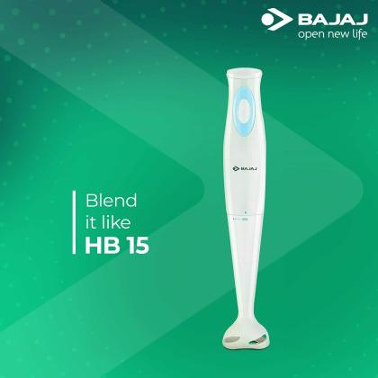 BAJAJ HB-15, 300W Hand Blender with Silent DC Motor, White - JioMart