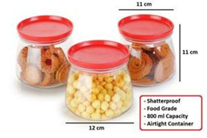HENNY Red Plastic Container 900 ml (Set of 6) - JioMart