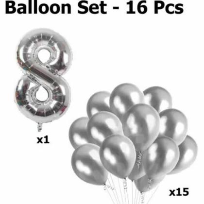 Acril Eighth/8th Balloon Combo/Kit Pack Material For Party Decorations ...