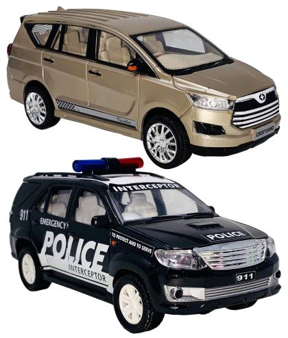 Amisha Gift Gallery Pull Back Innova Crysta and Police Interceptor Toy ...
