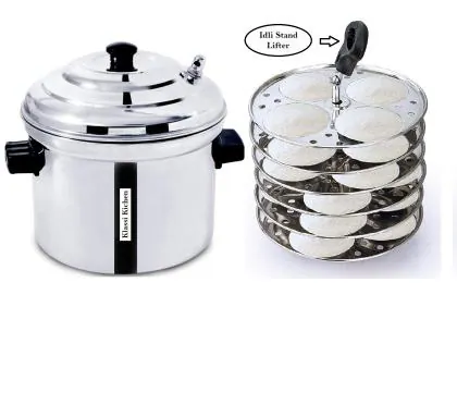 Klassi Kichen Stainless Steel Idly Maker 6 Plates, 24 idlies, Silver ...