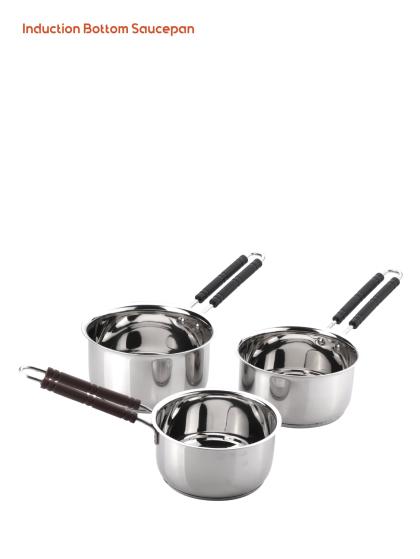 Kitchen Krafts 3pcs Induction bottom Saucepan with handle (16,18,20cm ...