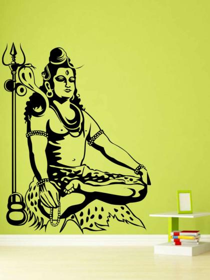 Trends on Wall Black Vinyl Mahadev Wall Sticker 66 x 54 cm - JioMart