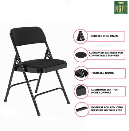 NGFC Metal Folding Chair with Cushion Seat and Back Support Set of 1 ...