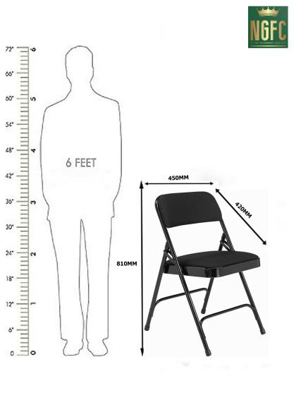 NGFC Metal Folding Chair with Cushion Seat and Back Support Set of 1 ...
