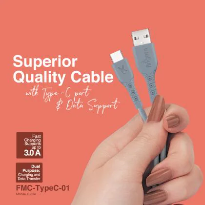 FINGERS FMC-TypeC-01 Mobile Cable with Fast Charging (up to 3.0 A) and ...