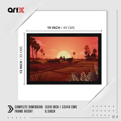 ArtX Multicolor Village Scenic Wall Art Painting 13 X 19 Inch - JioMart