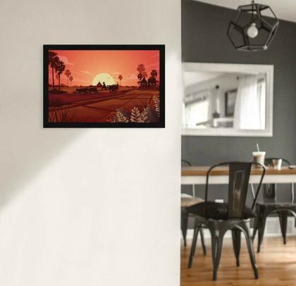 ArtX Multicolor Village Scenic Wall Art Painting 13 X 19 Inch - JioMart