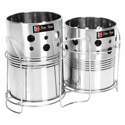 SLIMSHINE Stainless Steel Spoon Stand 8.5 x 6.5 x 4 inch - JioMart