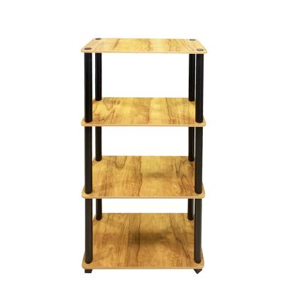 4 Tier Multipurpose Shelf Wooden Bookshelf Storage Cabinet Kitchen ...