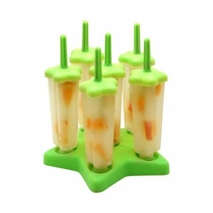 Credly Set of 6 Popsicle Star Shape Ice Cream Molds Ice Pop Makers ...