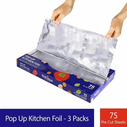 Freshee Aluminium Foil Sheets, 225 Pre Cut Foil Paper for Wrapping Food ...