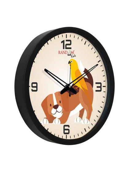 Random 12- inch Dog And Parrot Round Shaped Wall Clock With Glass ...
