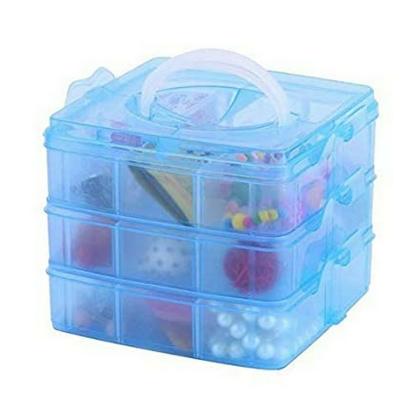 JOFIX Multi Compartment Plastic Storage Box with 3 Removable Layers and ...