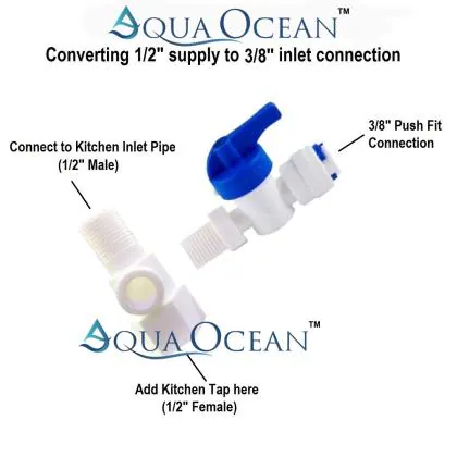 AQUAOCEAN Water Purifier Plastic Inlet Valve/Connector with Coupling ...