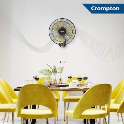 CROMPTON Highspeed Torpedo 400 mm 3 Blade Wall Fan (Black-Yellow, Pack ...