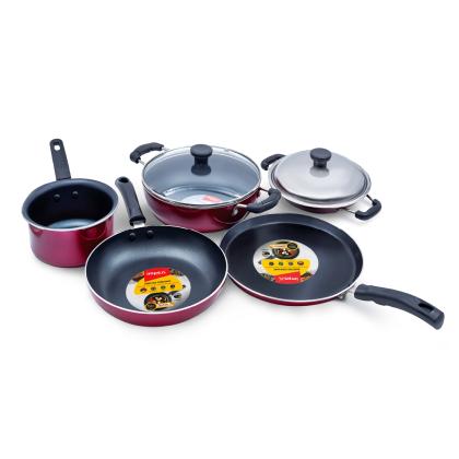 Impex KUK 5 Aluminum Cookware Set of Tawa Pan, Fry Pan, Kadai pan ...