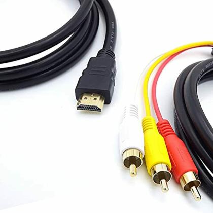 ACCU CABLE 1.5 Meter HDMI Male To 3-RCA Female Video Audio AV Component ...