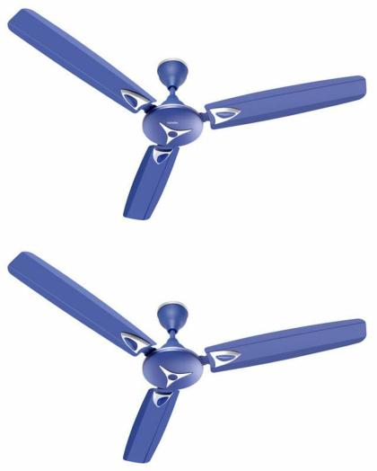 Candes 3 Blade 1200Mm Ceiling Fan, Silver Blue (Pack Of 2) - JioMart