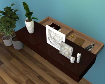 Amaze Shoppee Walnut Engineered Wood Wall Shelves 61 x 20 x 11 cm - JioMart