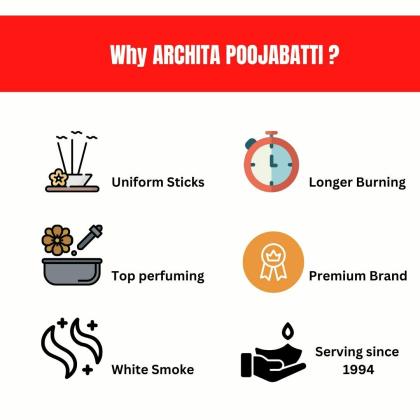 Archita Gulab Wet Long Dhoop 100% Organic (Pack of 6) (20sticks/pouch ...