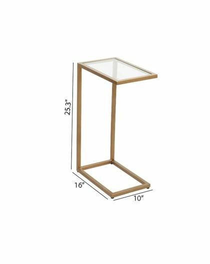 AVA DESIGNZ Clear And Gold Metal C Shape Table (40. 2 x 25. 4 CM) - JioMart