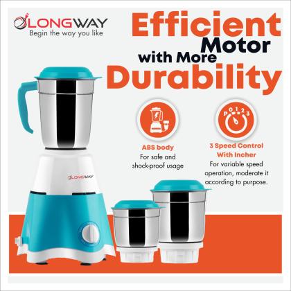 Longway Super Dlx 3 Jar Mixer Grinder (700 Watts, Blue & White) & Kwid ...