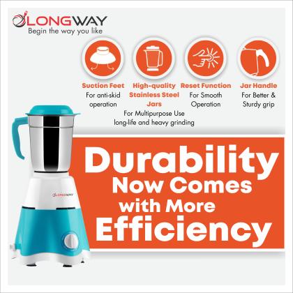 Longway Super Dlx 3 Jar Mixer Grinder (700 Watts, Blue & White) & Kwid ...