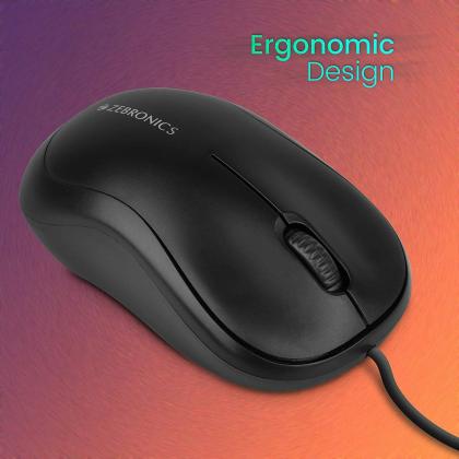 Zebronics Comfort USB Mouse with Optical Technology, Ergonomic Design ...