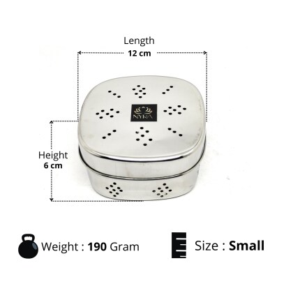 Nyra Stainless Steel Square Box For Dhaniya/Coriander Multipurpose ...