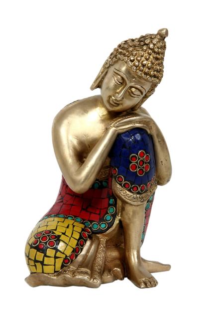 Aesthetic Decors Buddha Resting with Stone Work(Large) Showpiece - JioMart