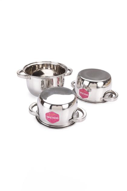 Kitchen Krafts Stainless Steel Dutch Oven Set with Glass Lid (Set of 3 ...