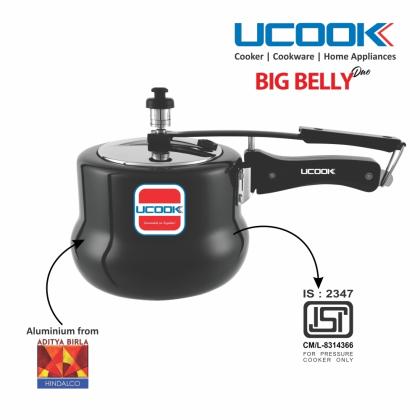 UCOOK Big Belly Duo Black Hard Anodised Induction Base Inner Lid ...