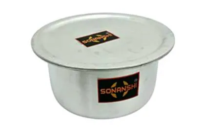 Sonanshi Silver Aluminium Bhagona With Lid 1 L - JioMart