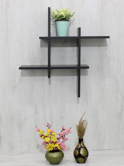 Random Floating Wood Wall Shelve (Black) - JioMart
