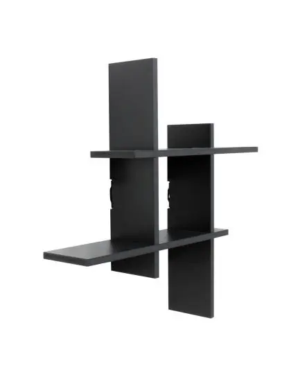 Random Floating Wood Wall Shelve (Black) - JioMart